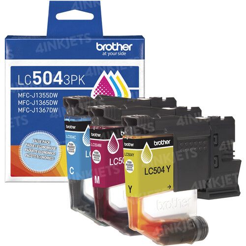Brother Genuine LC5043PK Standard Yield Cyan, Magenta, and Yellow Ink Cartridge - 4inkjets
