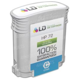 LD Remanufactured Ink Cartridge for HP 72 Cyan, C9398A - 4inkjets