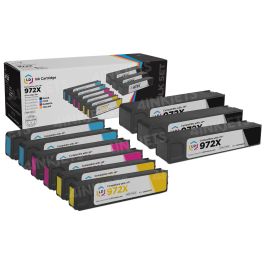 Set of 9 HP 972X High Yield Ink - 3 BK + 2 CMY Cartridges - 4inkjets