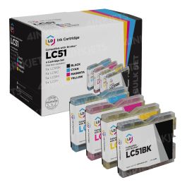 Affordable 4-Cartridge Set For Brother LC51 Ink - 4inkjets